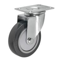 China 3 / 4 / 5 Inch Grey Swivel PU Caster Wheel Top Plate Medium Duty Logistics & Warehouse Trolley Casters for sale