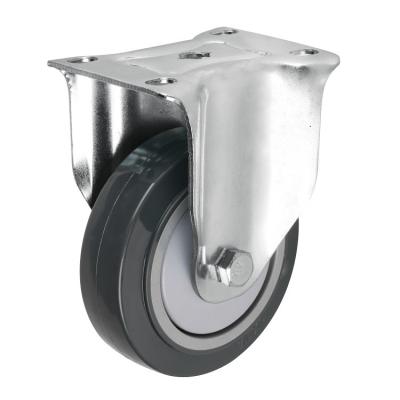 China 3 / 4 / 5 Inch Grey Swivel PU Caster Wheel Top Plate Medium Duty Logistics & Warehouse Trolley Casters for sale