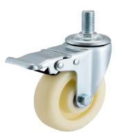 China Medium Duty 3-5 Inch PP Polypropylene Swivel Caster Wheel with Top Plate and Brake for Industrial Trolleys for sale