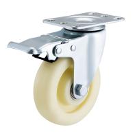 China Medium Duty 3-5 Inch PP Polypropylene Swivel Caster Wheel with Top Plate and Brake for Industrial Trolleys for sale