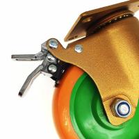 China 4 Inch 100kg Load Capacity Industrial PU Universal Caster Wheel for Food Machinery for sale