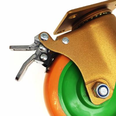China 4 Inch 100kg Load Capacity Industrial PU Universal Caster Wheel for Food Machinery for sale