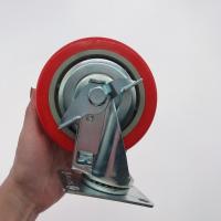 China Medium Duty 3 4 5 Inch Red PVC Universal Caster Wheels Single Ball Bearing 90 110kg Load for sale