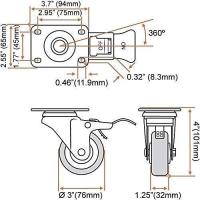 China Medium Duty Double Ball Bearing Swivel Caster Wheels 3-5 Inch 90-130kg Load Capacity PU PVC PP for sale