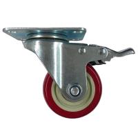 China Medium Duty Double Ball Bearing Swivel Caster Wheels 3-5 Inch 90-130kg Load Capacity PU PVC PP for sale