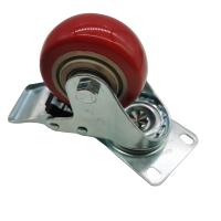 China Medium Duty Double Ball Bearing Swivel Caster Wheels 3-5 Inch 90-130kg Load Capacity PU PVC PP for sale