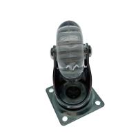 China 2 Inch Transparent Crystal PU Castors with Brake Chrome Bracket Furniture Caster Wheels 50mm for sale