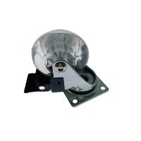 China 2 Inch Transparent Crystal PU Castors with Brake Chrome Bracket Furniture Caster Wheels 50mm for sale