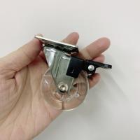 China 2 Inch Transparent Crystal PU Castors with Brake Chrome Bracket Furniture Caster Wheels 50mm for sale