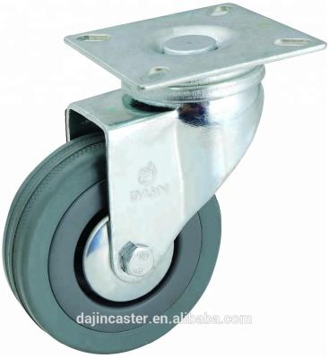 China 3 Inch Swivel Grey Rubber Industrial Caster Wheel 360 Degree Heavy Duty 130kg Load Capacity for sale