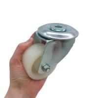 China 65mm Medium Duty Plain Bearing Nylon Caster Wheel 80kg Wear Resistant Flat Free Castor for sale