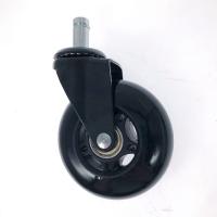 China 3 Inch 75mm Transparent Black PU Office Chair Caster Wheels Smooth Noiseless Floor Protecting Casters for sale
