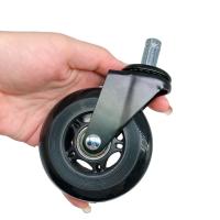 China 3 Inch 75mm Transparent Black PU Office Chair Caster Wheels Smooth Noiseless Floor Protecting Casters for sale