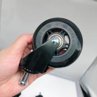 China 3 Inch 75mm Transparent Black PU Office Chair Caster Wheels Smooth Noiseless Floor Protecting Casters for sale