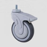 China Threaded Stem TPR Medical Caster Wheel 2 Inch Waterproof Anti Rust Nylon Hospital Equipment Caster for sale