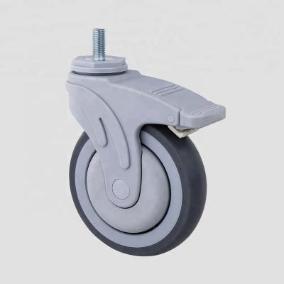 China Threaded Stem TPR Medical Caster Wheel 2 Inch Waterproof Anti Rust Nylon Hospital Equipment Caster for sale