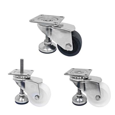 China 3 Inch 304 Stainless Steel Swivel Leveling Caster Wheel 75mm Diameter 100kg Load Capacity for sale