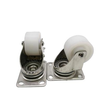 China 304 Stainless Steel Heavy Duty Swivel Caster 2.5 Inch 130kg Load Capacity with Total Brake PA Nylon Wheel for sale