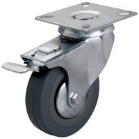 China 3 Inch Swivel Grey Rubber Industrial Caster Wheel 360 Degree Heavy Duty 130kg Load Capacity for sale