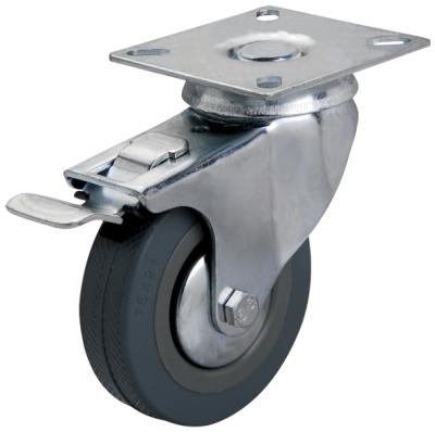China 3 Inch Bolt Hole Caster and Wheel 75mm Grey PVC Casters with Hollow for Display Cabinet for sale