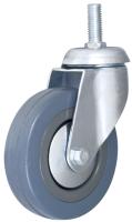 China 3 Inch Swivel Grey Rubber Industrial Caster Wheel 360 Degree Heavy Duty 130kg Load Capacity for sale