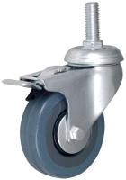 China 3 Inch Swivel Grey Rubber Industrial Caster Wheel 360 Degree Heavy Duty 130kg Load Capacity for sale