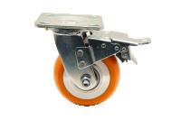 China Extra Thick Polyurethane Tread Aluminum Core Swivel Caster Wheel 900 lb Load Capacity 200 mm Diameter for sale