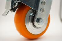 China Extra Thick Polyurethane Tread Aluminum Core Swivel Caster Wheel 900 lb Load Capacity 200 mm Diameter for sale