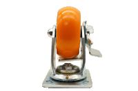 China Side Brake Swivel Cast PU on Aluminum Core Heavy Duty Industrial Caster Wheel 150mm for sale