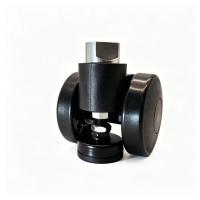 China 60 mm Nylon Twin Wheel Leveling Adjustable Brake Lock Furniture Caster 120 kg Load Capacity for sale