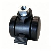 China 60 mm Nylon Twin Wheel Leveling Adjustable Brake Lock Furniture Caster 120 kg Load Capacity for sale