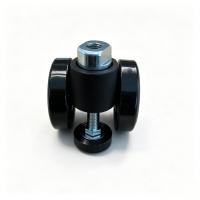 China 60 mm Nylon Twin Wheel Leveling Adjustable Brake Lock Furniture Caster 120 kg Load Capacity for sale