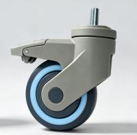China Medical Grade TPR Caster Wheel 75mm with Dual Lock Brake All Plastic Hospital Bed Caster for sale