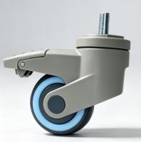 China Medical Grade TPR Caster Wheel 75mm with Dual Lock Brake All Plastic Hospital Bed Caster for sale