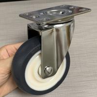 China Double Ball Bearing TPR Stainless Steel 304 Casters Industrial Swivel Brake Wheel for sale