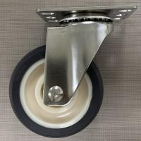 China Double Ball Bearing TPR Stainless Steel 304 Casters Industrial Swivel Brake Wheel for sale