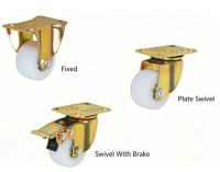 China 50mm Diameter Swivel Top Plate Caster High Capacity Full Injection Modified Nylon Steel Double Ball Bearing Castor Wheels for sale