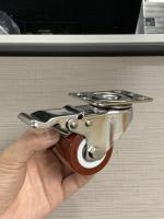 China 2 Inch 50mm PU Stainless Steel Caster Wheel 360 Degree Rotation Castor for Furniture Home Cabinet for sale