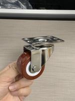 China 2 Inch 50mm PU Stainless Steel Caster Wheel 360 Degree Rotation Castor for Furniture Home Cabinet for sale