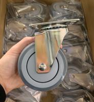 China 100mm Stainless Steel Heavy Duty PU Casters Wheel With Brake 4 Inch Medium Duty PU Casters Wheel With Double Bearing for sale