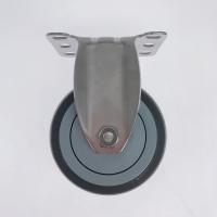 China 100mm Stainless Steel Heavy Duty PU Casters Wheel With Brake 4 Inch Medium Duty PU Casters Wheel With Double Bearing for sale