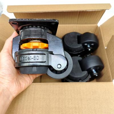 China Leveling Adjustable Caster Wheel Heavy Duty 50kg Load Capacity Retractable Swivel Casters for Industrial Machine Cabinet for sale