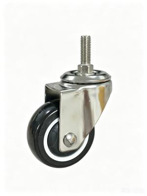 China NEW Stainless Steel Workmanship Anit-rust single ball bearing 75mm 3 inches Polyurethane Caster wheel for Trolley for sale
