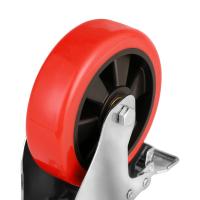 China High Load Factory Direct 120-200kgs Industrial Swivel Red Pu 3 4 5 6 Inch Medium-Heavy Duty Caster Wheel for sale