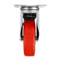China High Load Factory Direct 120-200kgs Industrial Swivel Red Pu 3 4 5 6 Inch Medium-Heavy Duty Caster Wheel for sale