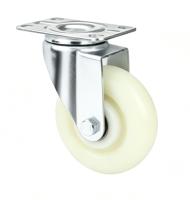 China Medium-Duty Whitee PP Castor Wheel Wear Resistant Pulley Trolley Casters With Brake 3 Inch 4 Inch 5 Inch Double Ball Bearing for sale
