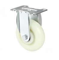 China Medium-Duty Whitee PP Castor Wheel Wear Resistant Pulley Trolley Casters With Brake 3 Inch 4 Inch 5 Inch Double Ball Bearing for sale