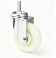 China Medium-Duty Whitee PP Castor Wheel Wear Resistant Pulley Trolley Casters With Brake 3 Inch 4 Inch 5 Inch Double Ball Bearing for sale