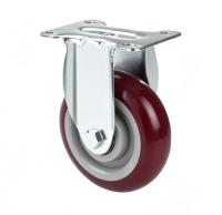 China High Quality Red PVC Caster Wheel Double Brake Design 4/5/6 Inch Medium Duty Wheels Casters for sale