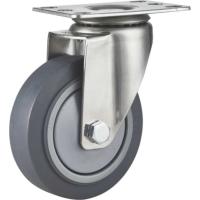 China 3 4 5 Inch Wheel 100-130kg Load Food Medical Industrial Machine Trolly Castor Medium Heavy Duty PU Swivel Caster With Brake for sale